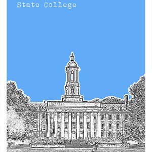 State College Skyline Poster Print Art Pennsylvania PA Item T4544 - Etsy