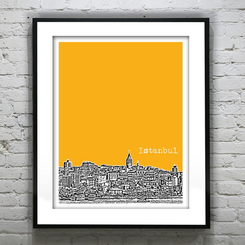 Istanbul Turkey City Skyline Poster Art Print Version 1 - Etsy