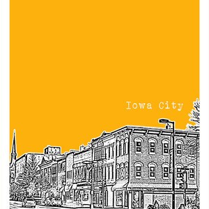 Iowa City Downtown Poster Art Print Iowa IA Item T4590 - Etsy