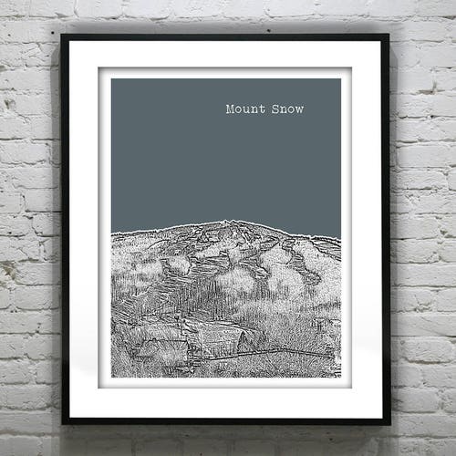 Mount Snow Vermont Skyline Poster Art Print VT Item T1303 - Etsy