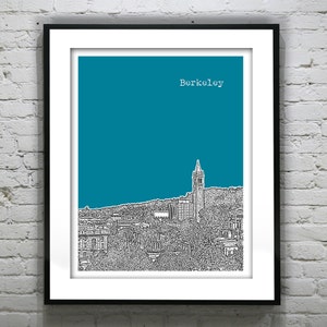 Berkeley Skyline Poster Art Print California CA Item T4562 - Etsy