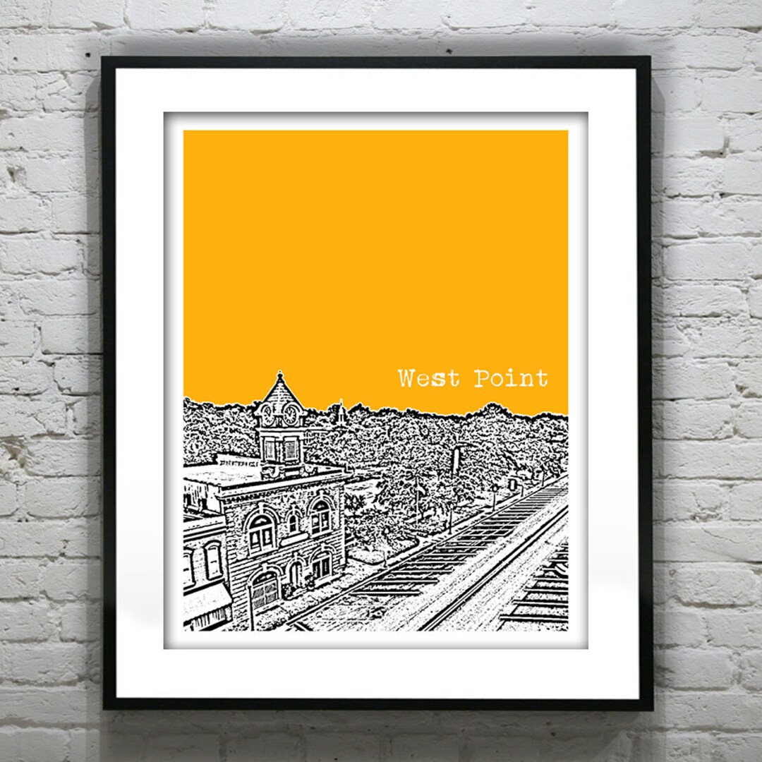 West Point Mississippi Poster Skyline Art Print MS - Etsy