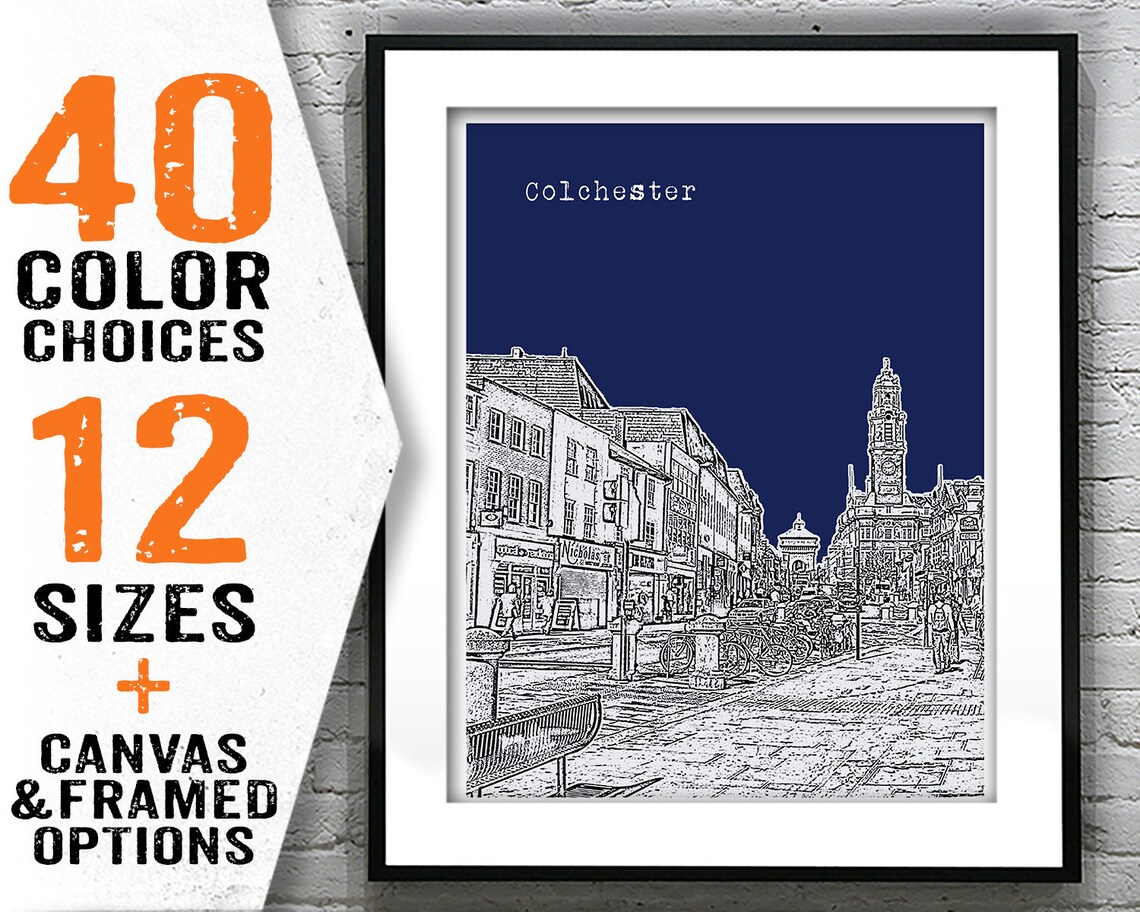 Colchester England Skyline Poster Art Print UK Item T2621 - Etsy