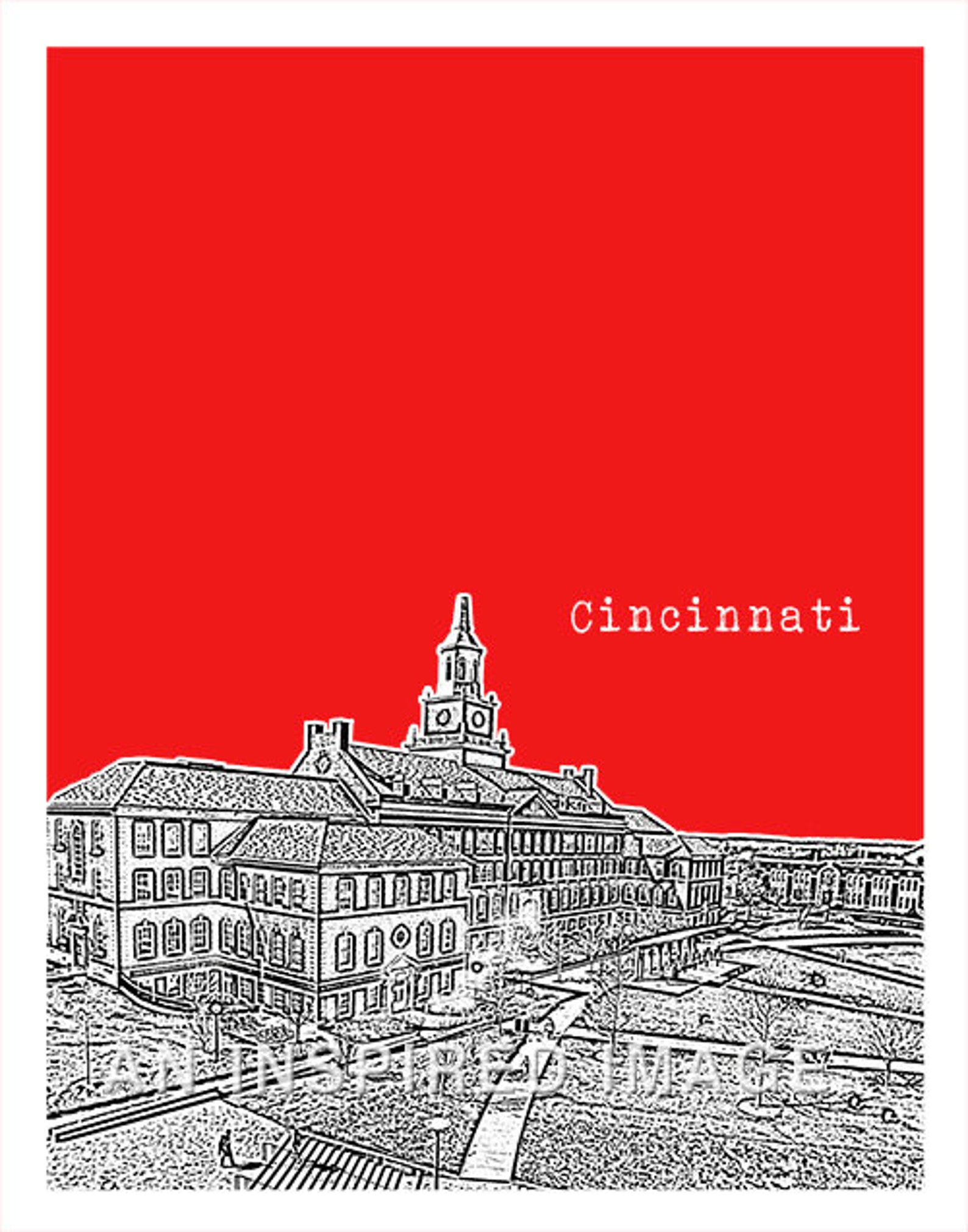 Cincinnati Ohio Poster Art Print Cincinnati OH Item T4895 - Etsy