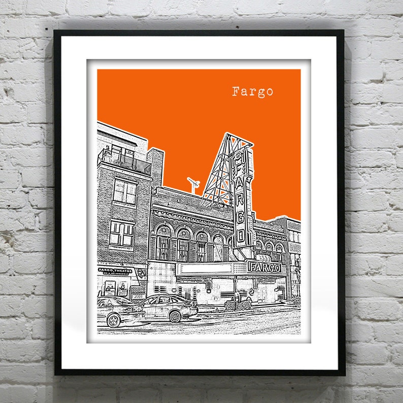 Fargo North Dakota Poster Skyline Art Print ND Version 2 - Etsy