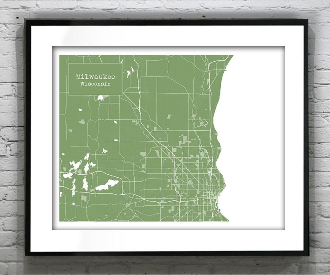 Milwaukee Blueprint Map Poster Art Print Wisconsin WI Several Sizes ...