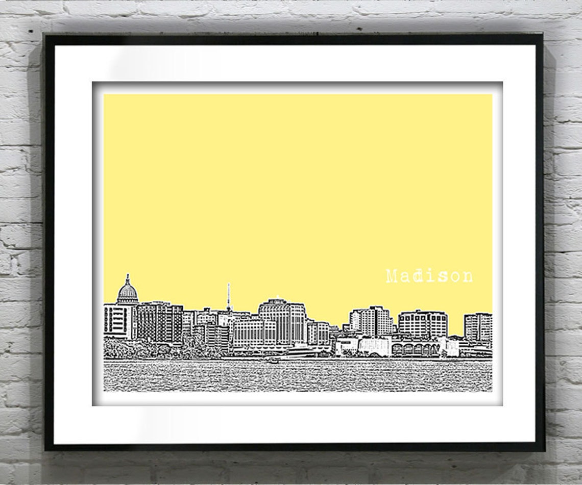Madison Wisconsin Poster Print Art Skyline Item T4326 - Etsy