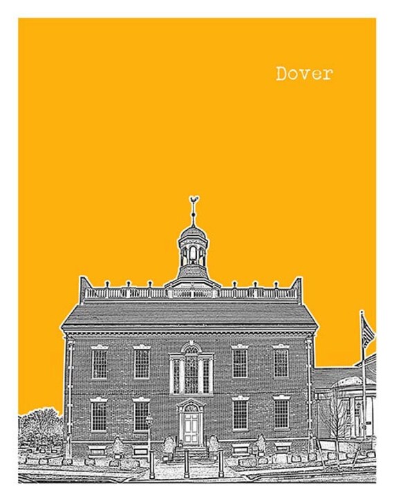 Dover 8x10 Downtown Dover Delaware Print City Skyline Poster Home Décor ...