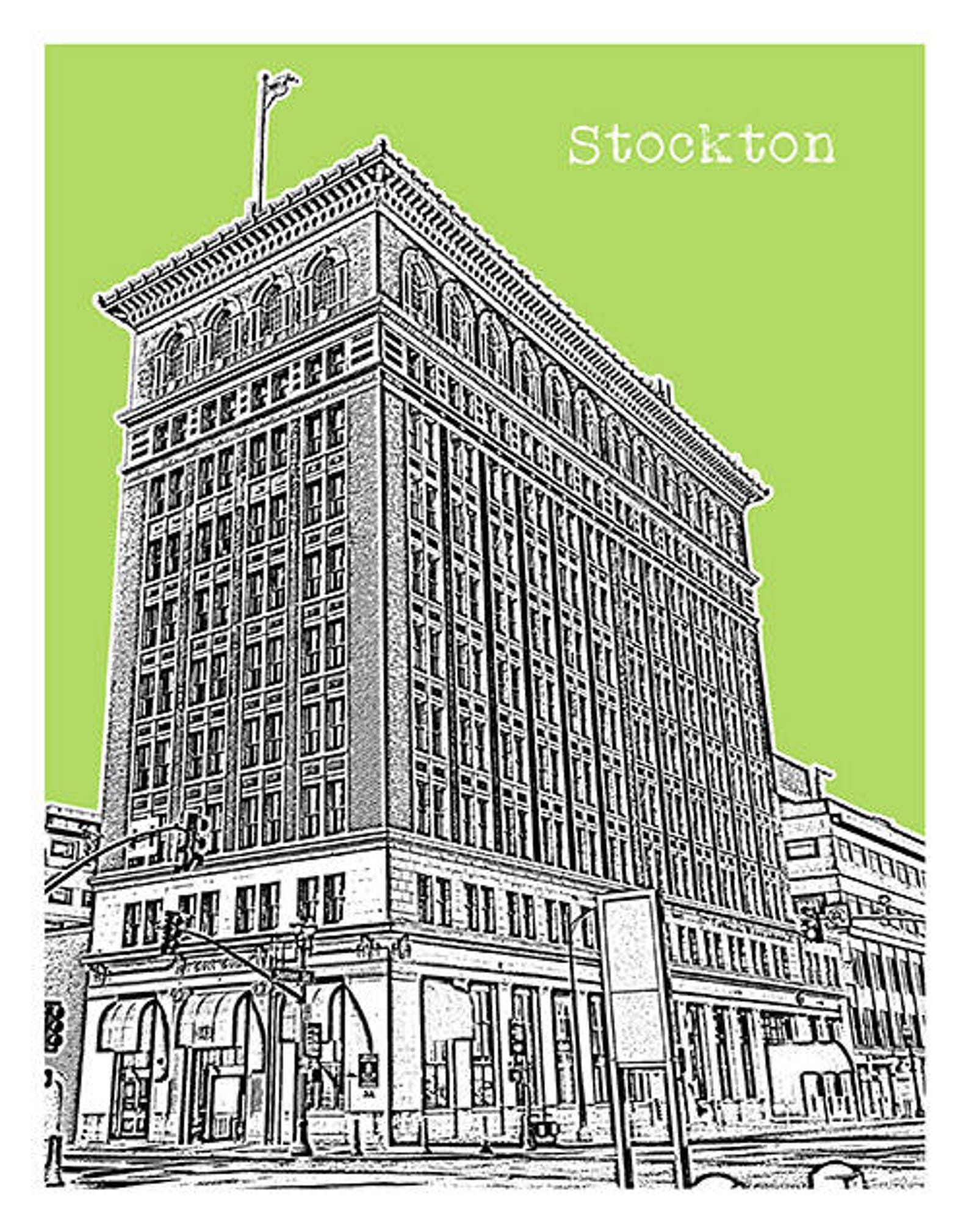 Stockton California Skyline Poster Print Art CA Item T4444 - Etsy