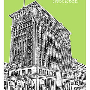 Stockton California Skyline Poster Print Art CA Item T4444 - Etsy