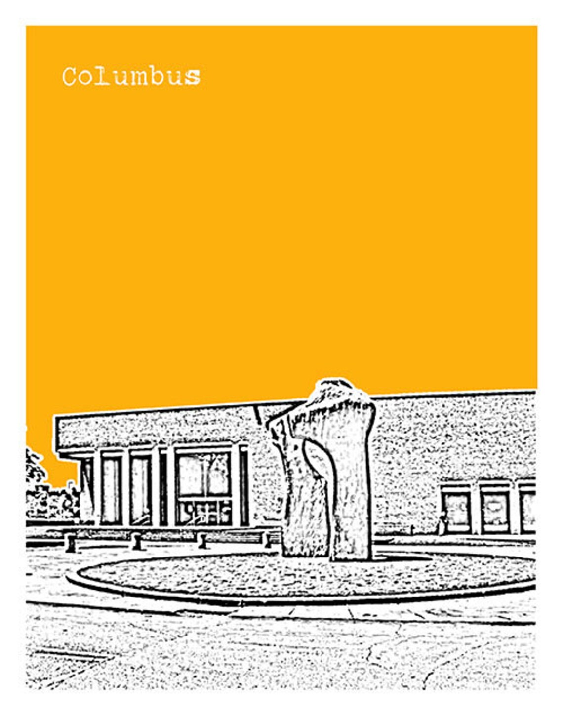 Columbus Skyline Poster Print Art Indiana IN Item T4191 | Etsy