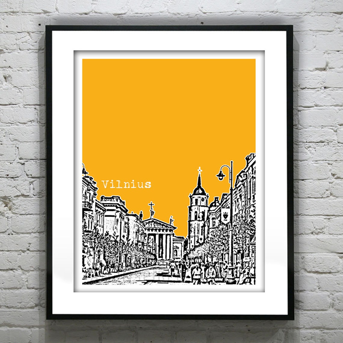 Vilnius Lithuania City Skyline Poster Art Print - Etsy
