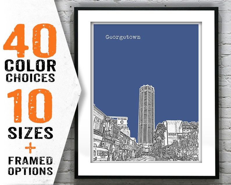 Georgetown Penang Poster Art Print Malaysia Item T1634 - Etsy