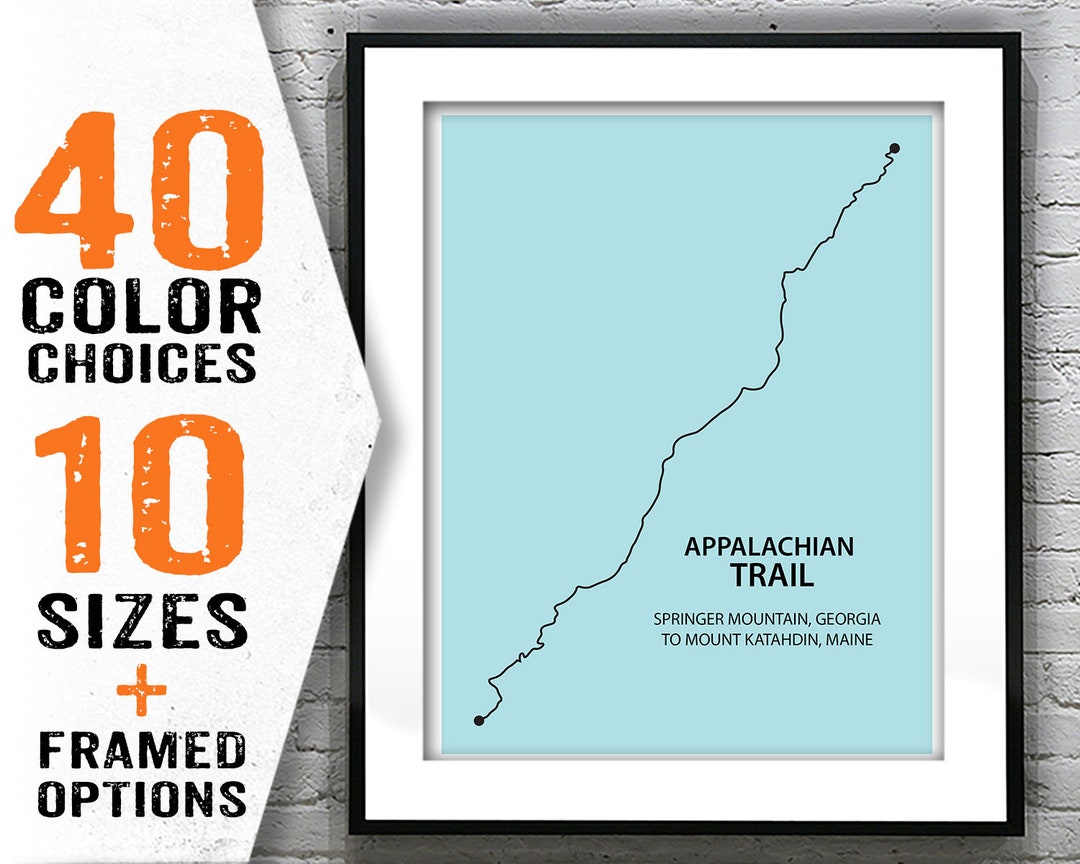 Appalachian Trail Map Poster Art Print Modern Line Drawing Item T2060 ...