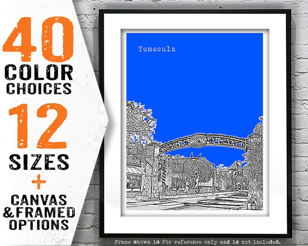 Temecula California Skyline Poster Art Print CA Item T4862 - Etsy