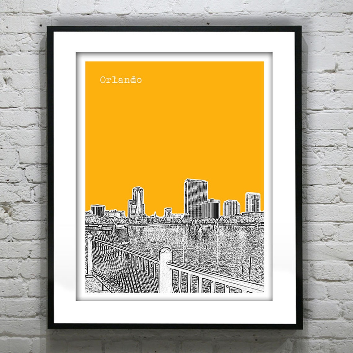 Orlando Skyline Poster Art Print Florida FL Version 2 | Etsy
