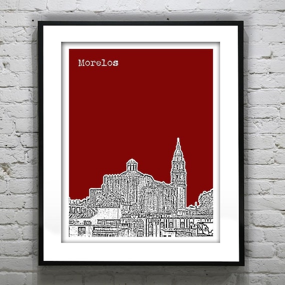 Cuernavaca Morelos Mexico Skylineposter Art Print Cuernavaca | Etsy