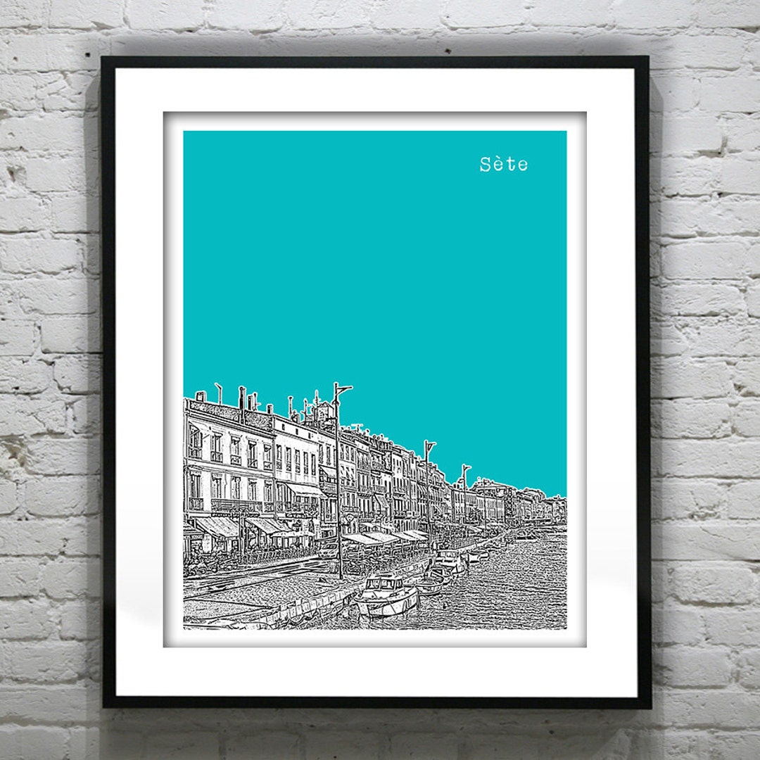 Sete France Skyline Poster Art Print - Etsy