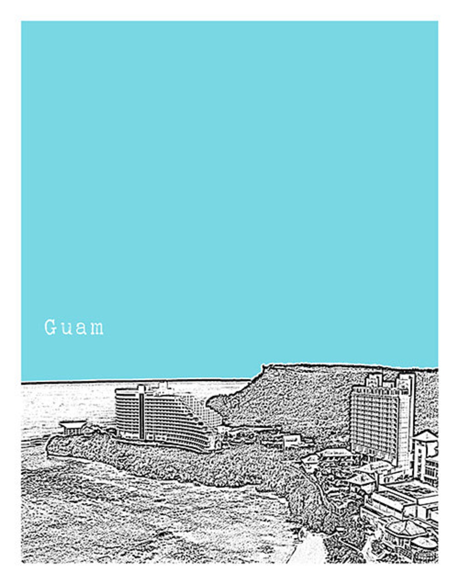 Guam Skyline Poster City Art Print - Etsy