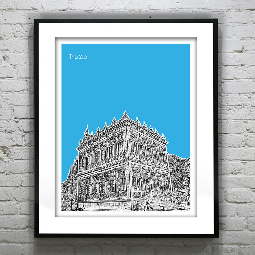 Pune India Poster Art Print Skyline India Version 2 - Etsy