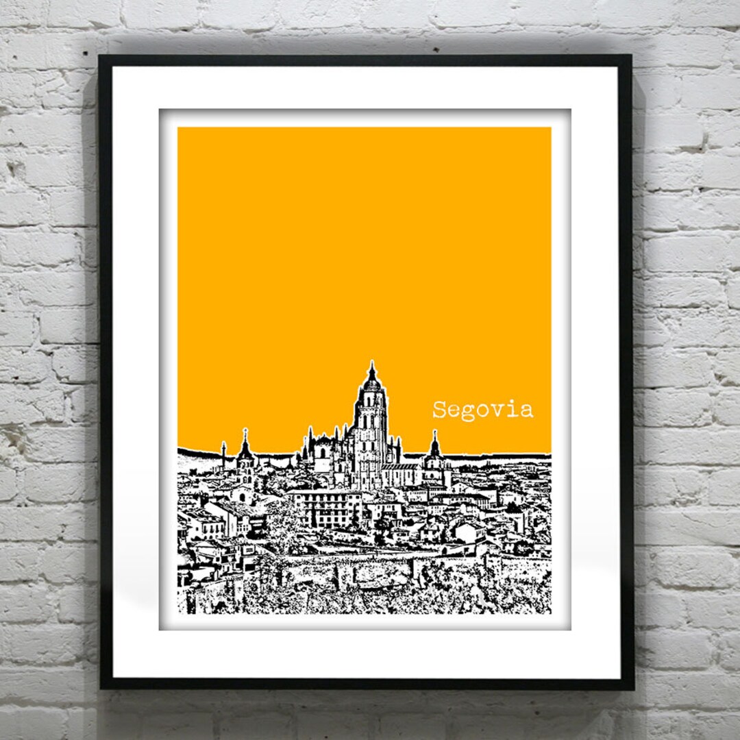 Segovia Spain City Skyline Poster Art Print Cathedral Item T4382 - Etsy