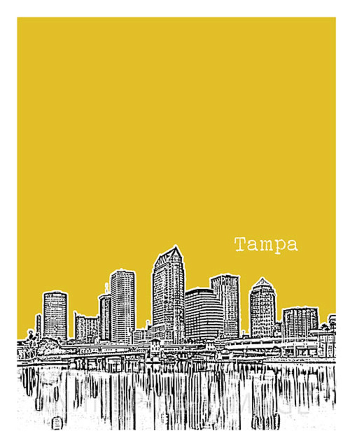 Tampa Skyline Poster Art Print Florida Item T2236 - Etsy