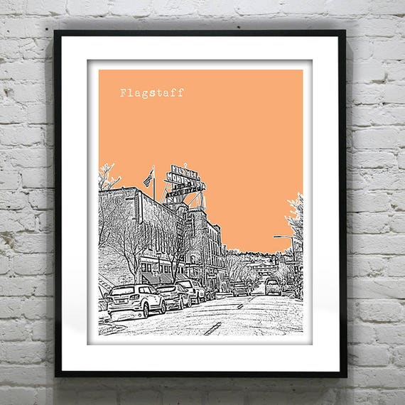 Flagstaff Arizona Poster Print Art Skyline Item T1087 | Etsy