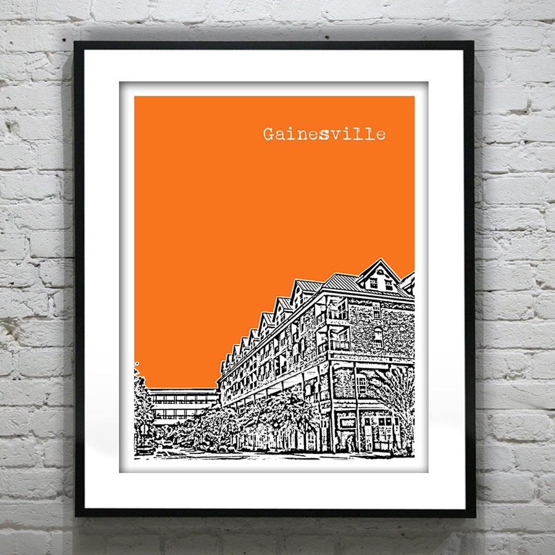 Gainesville Skyline Poster Art Print Florida FL Version 1 - Etsy