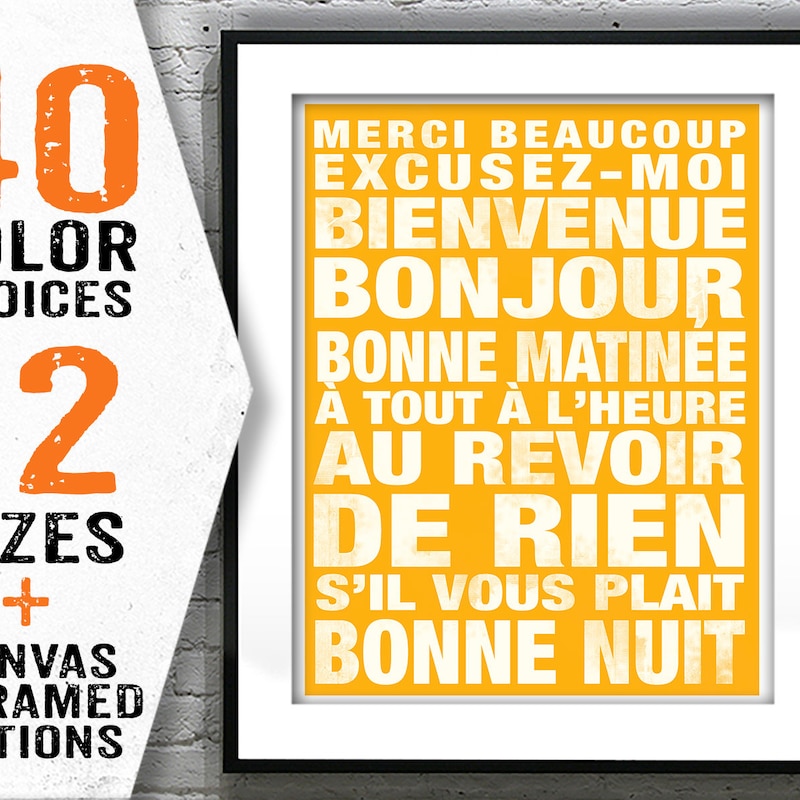 French Word Art - Etsy