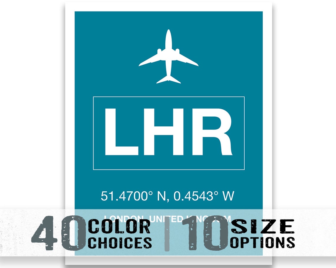 LHR Heathrow London International Airport Aviation Poster Art | Etsy