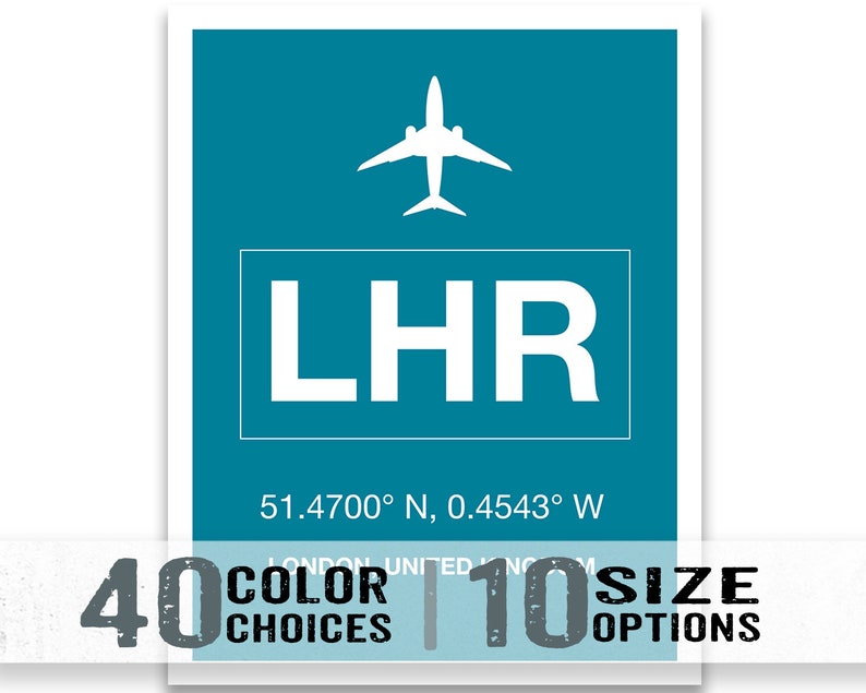 LHR Heathrow London International Airport Aviation Poster Art - Etsy