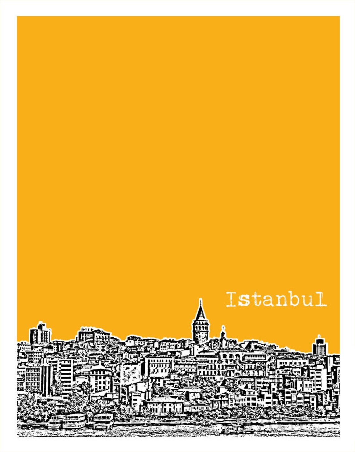 Istanbul Turkey City Skyline Poster Art Print Version 1 - Etsy