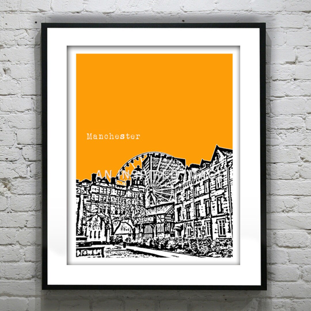 Manchester England Poster Art Print UK United Kingdom Item T2445 - Etsy