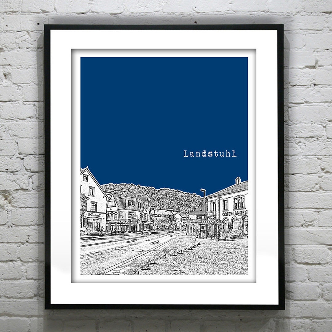 Landstuhl Germany Poster Art Skyline Print Europe Item T4318 - Etsy