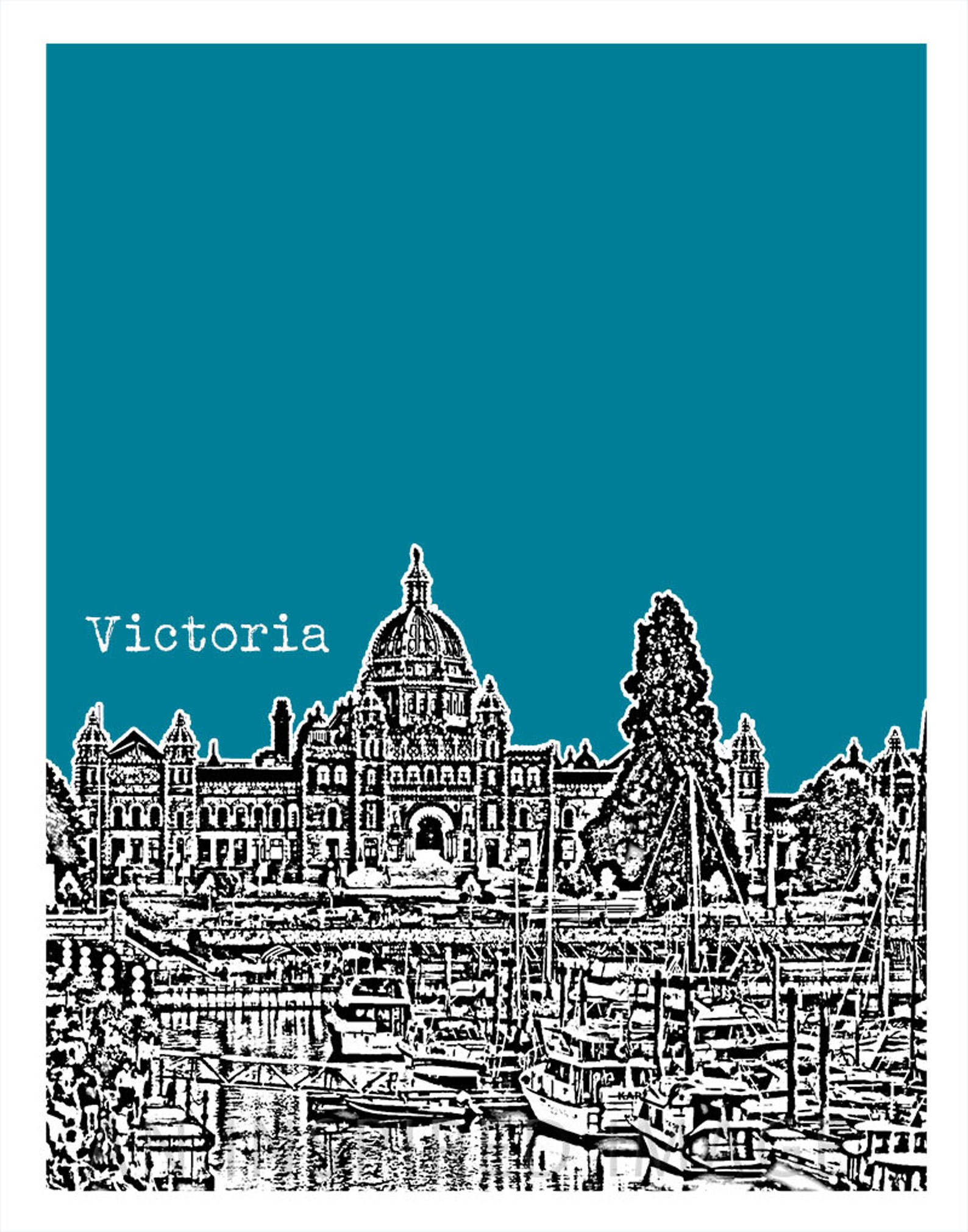 Victoria BC Poster Print City Skyline Canada Art Print British - Etsy