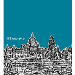 Victoria BC Poster Print City Skyline Canada Art Print British Columbia ...