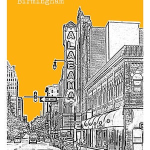 Birmingham Alabama Poster Art Print Skyline Theater Item T1061 - Etsy