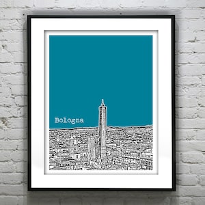 Bologna Italy City Skyline Poster Art Print Europe - Etsy