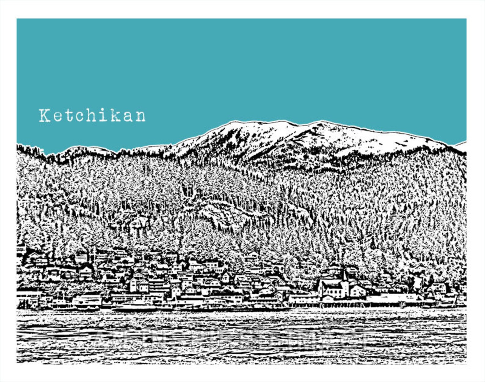 Ketchikan Alaska Skyline Poster Art Print Landscape Item T5452 - Etsy