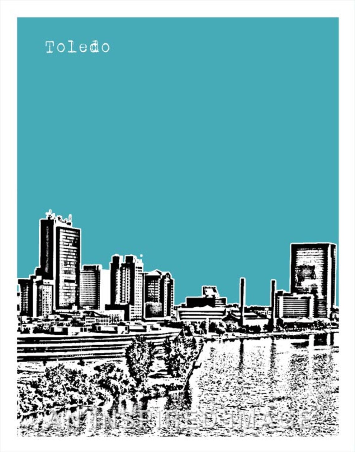 Toledo Ohio Skyline Poster Art Print Item T2457 - Etsy