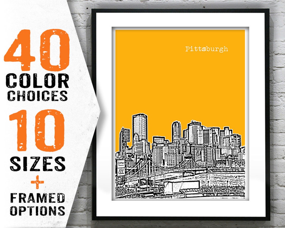 Pittsburgh Skyline Poster Art Print Pennsylvania PA Item T1583 - Etsy