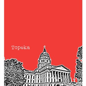 Topeka Kansas Poster Art Skyline Print KS - Etsy
