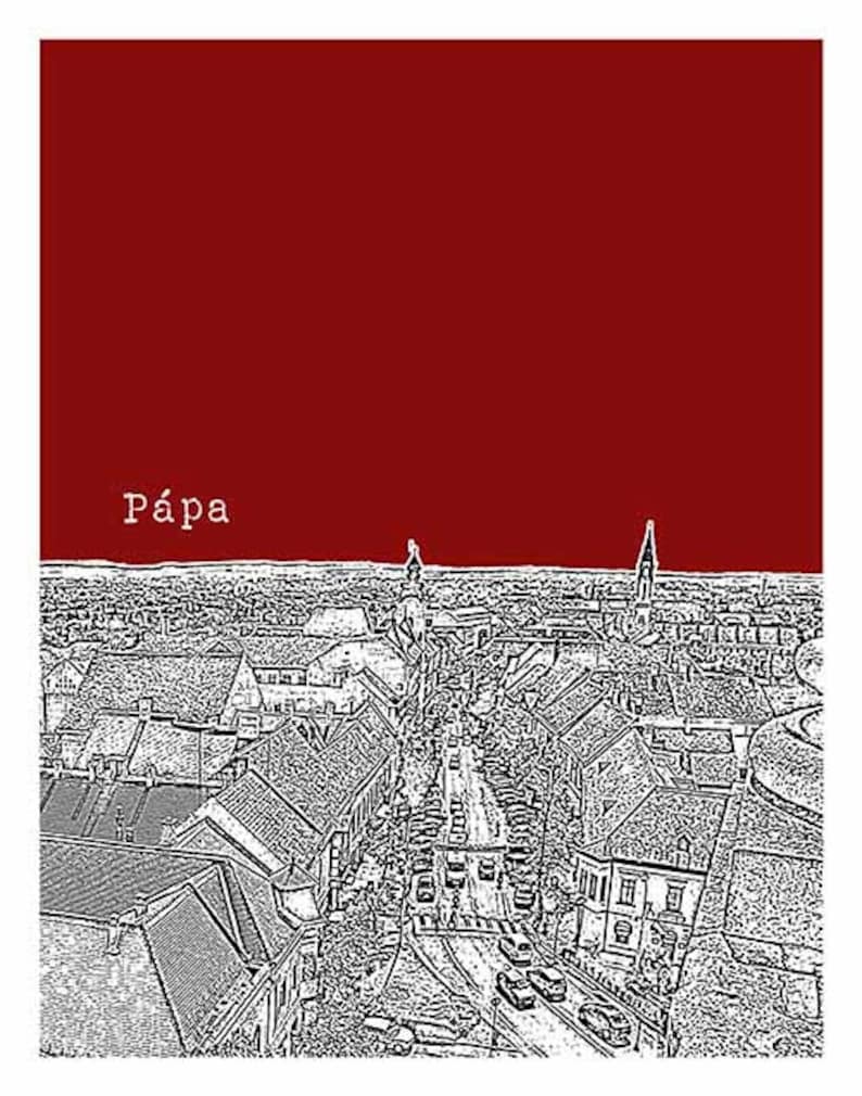 Papa Hungary Skyline Poster Art Print Item T1017 - Etsy
