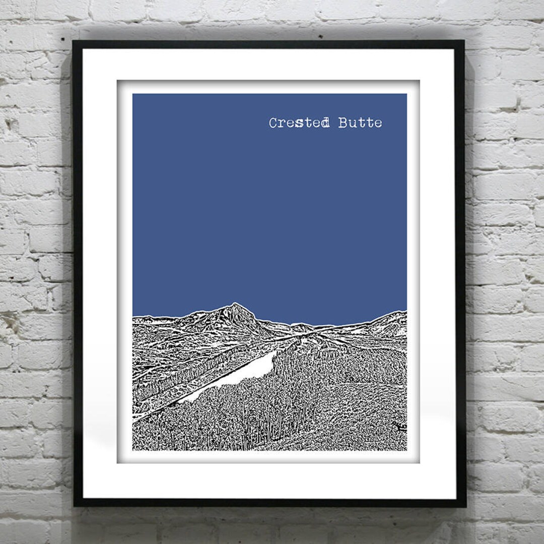 Crested Butte Skyline Poster City Art Print Colorado CO Version 5 - Etsy