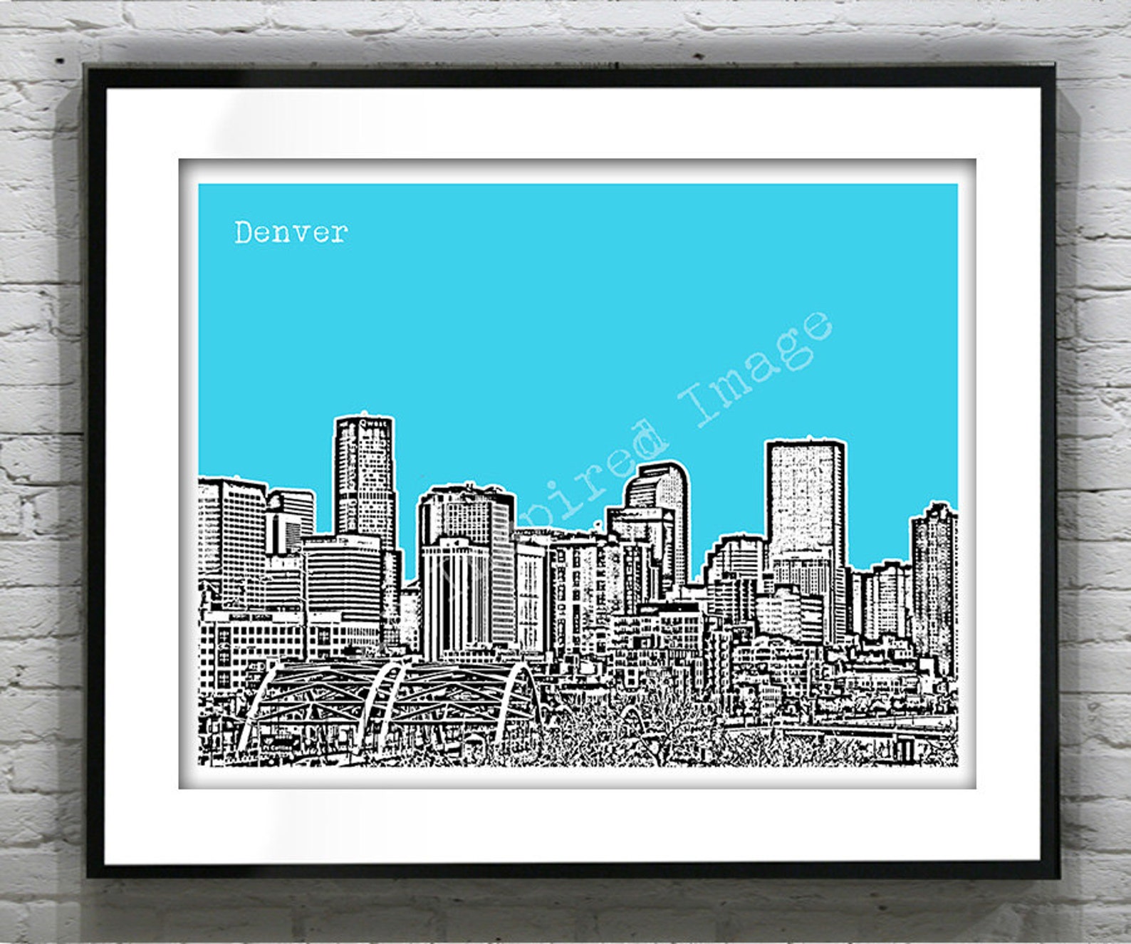Denver Colorado Poster Art Print Skyline Item T1253 - Etsy
