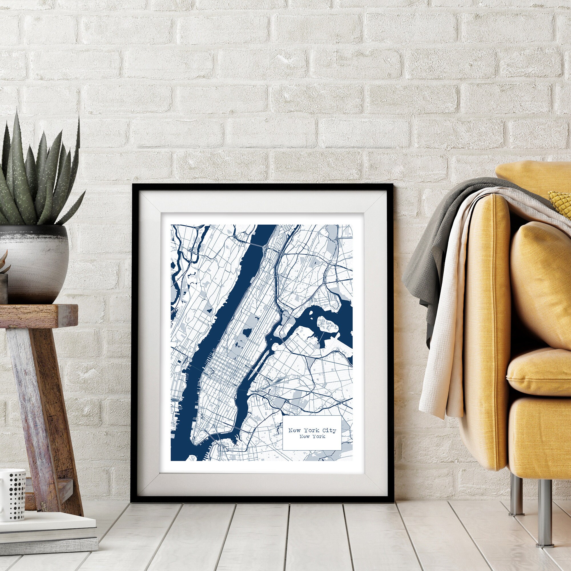 New York City Blueprint Map Poster Art Print Manhattan Item | Etsy