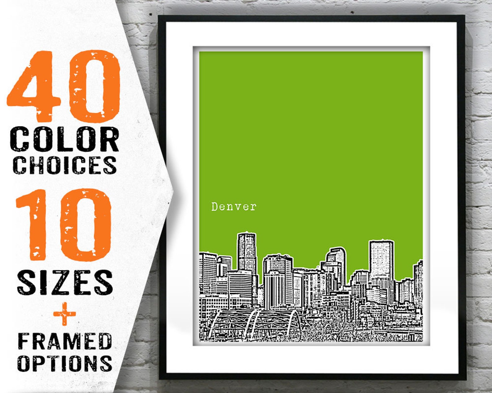 Denver Colorado Poster Art Print Skyline Item T1249 - Etsy