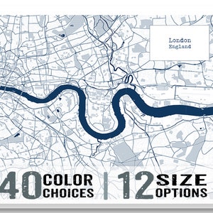 London England UK Blueprint Map Poster Art Print Item T2305 - Etsy