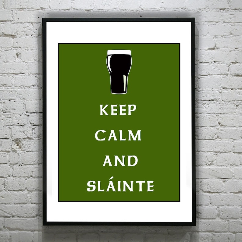 Slainte Beer Drinking Irish Ireland Art Print Poster Guinness - Etsy