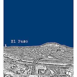 El Paso Texas Santa Fe Bridge From Juarez Mexico Poster Art Print TX ...